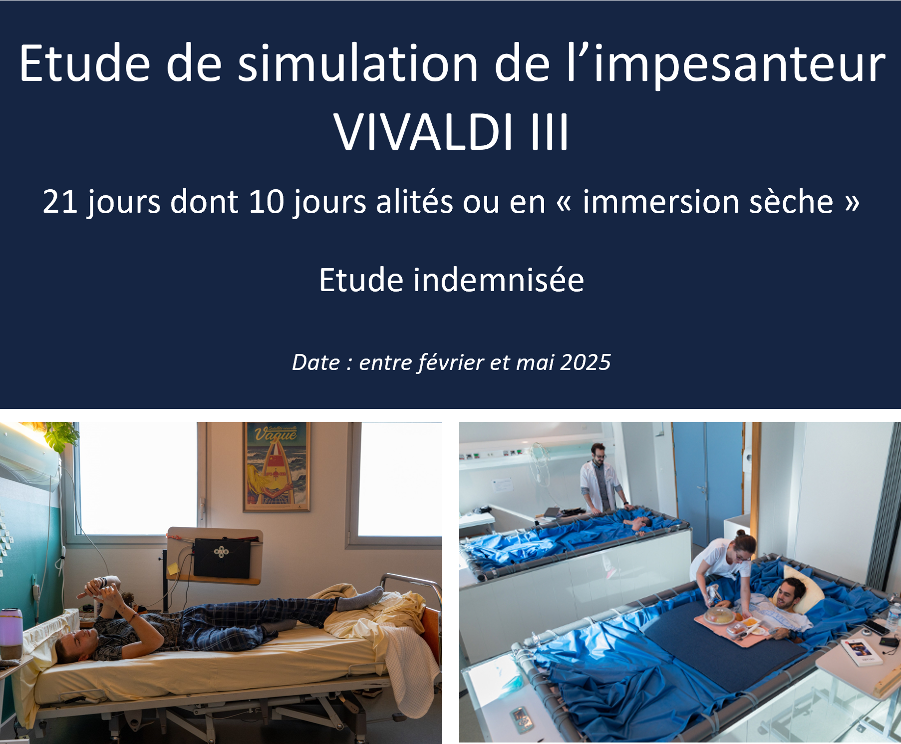 Recrutement de volontaires pour une nouvelle étude de simulation de l ...